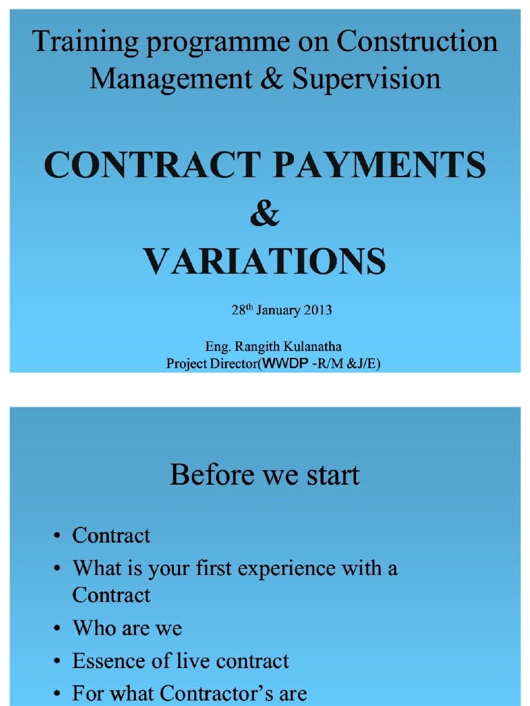 Contract Payment and Variation | PDF