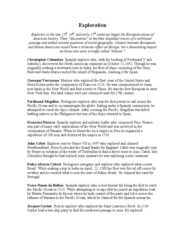 AP US History Notes | PDF | Age Of Discovery | Puritans