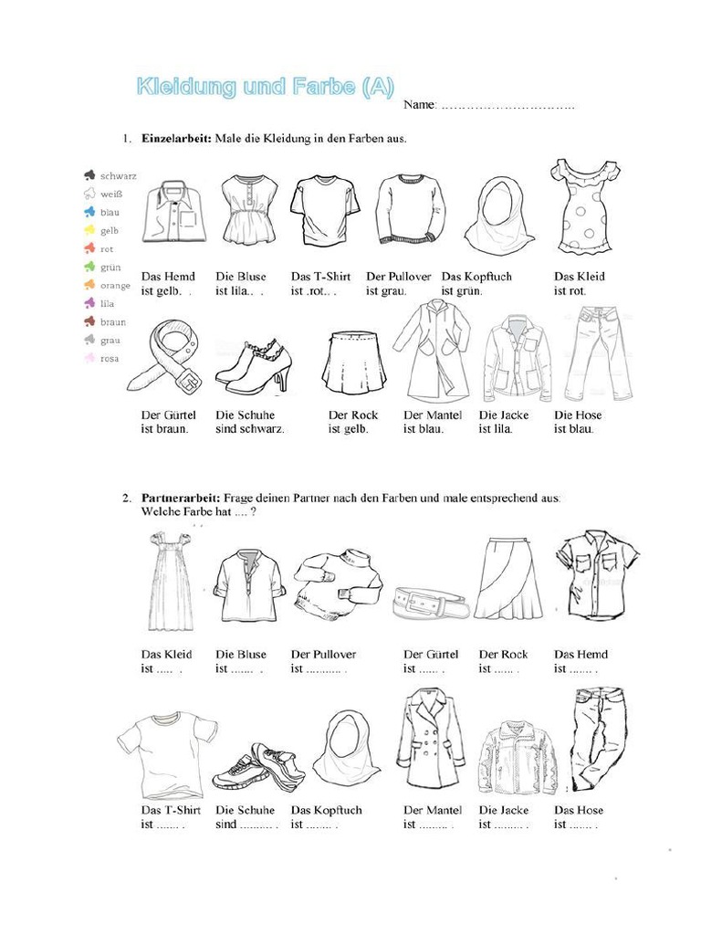 Kleidung Und Farben | PDF