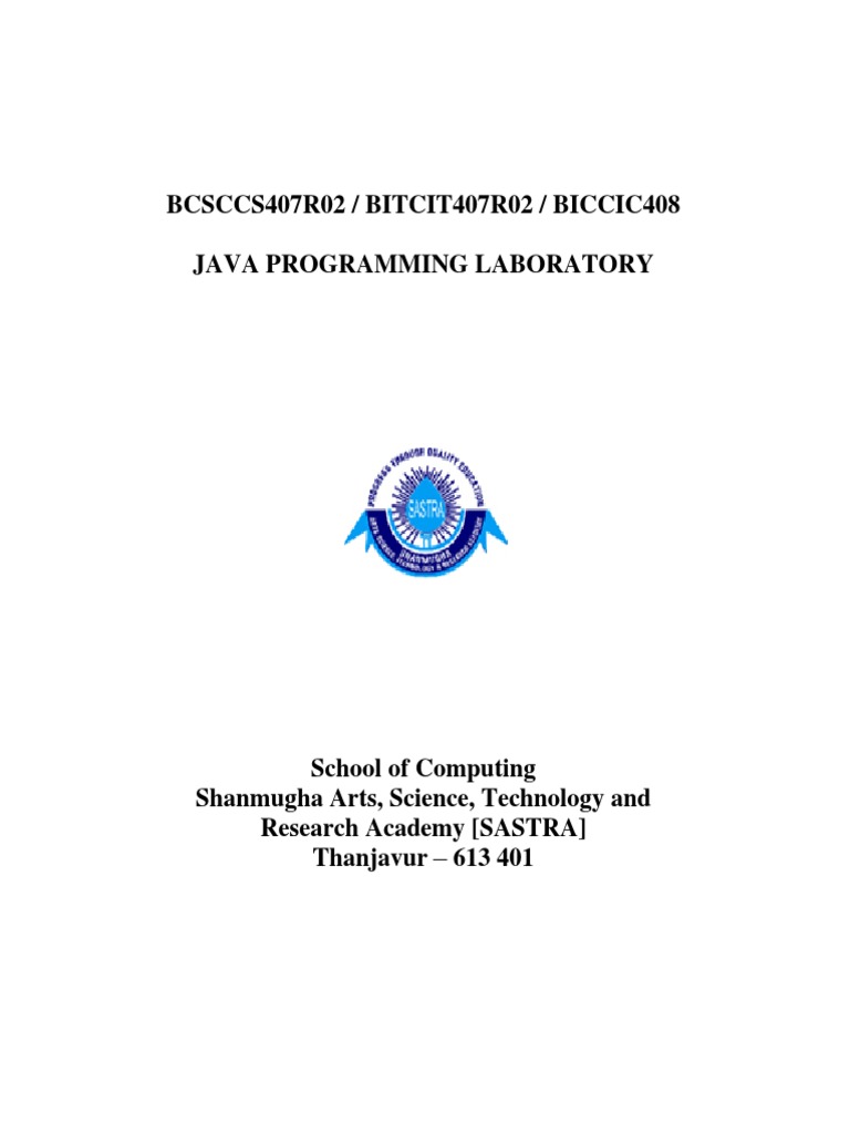 Java Programming Lab Manual - Dec 2016-Apr2017 | PDF | Method (Computer ...