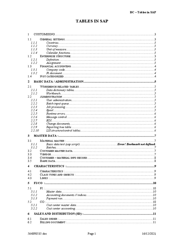 SAP Total Tables | PDF | Electronic Data Interchange | Information ...
