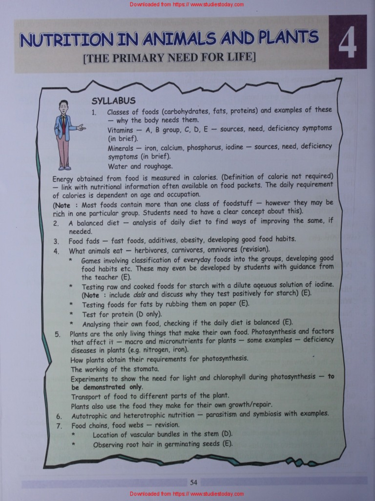 ICSE Class 7 Biology Chapter 04 Nutrition in Animals and Plants | PDF ...