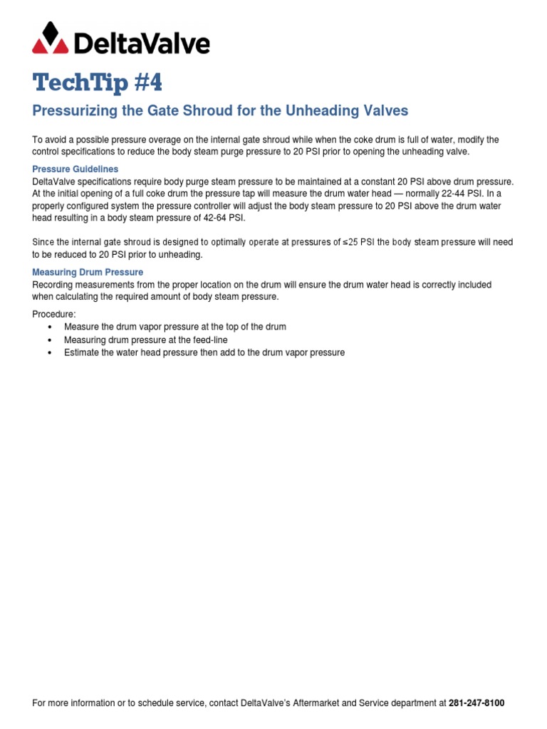Techtip #4: Pressurizing The Gate Shroud For The Unheading Valves | PDF ...