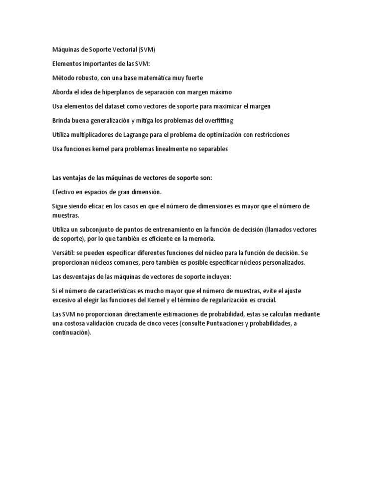 Máquinas de Soporte Vectorial | PDF | Matemáticas Aplicadas | Ciencias ...