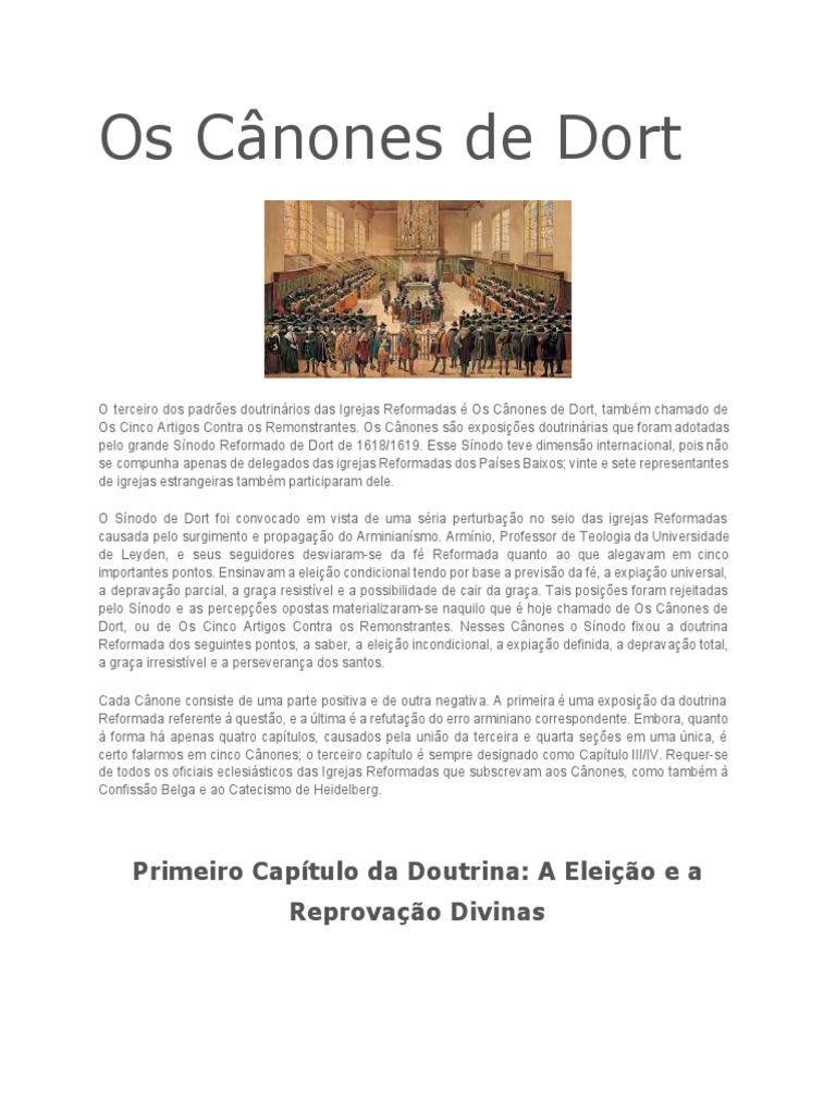 Os Cânones de Dort | PDF