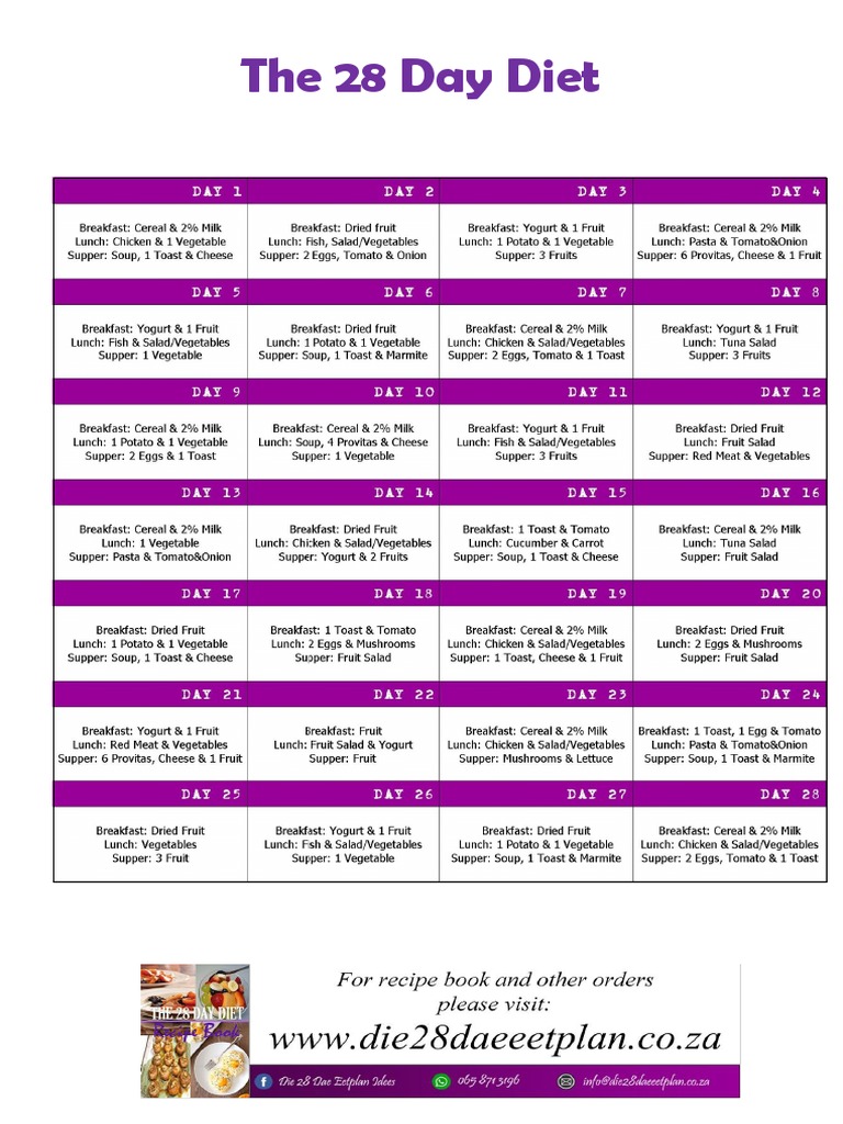 The 28 Day Diet | PDF | Meal | Salad