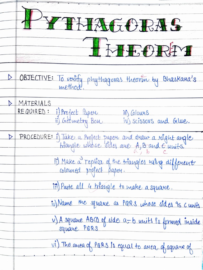 Pythagoras Theorem Activity | PDF