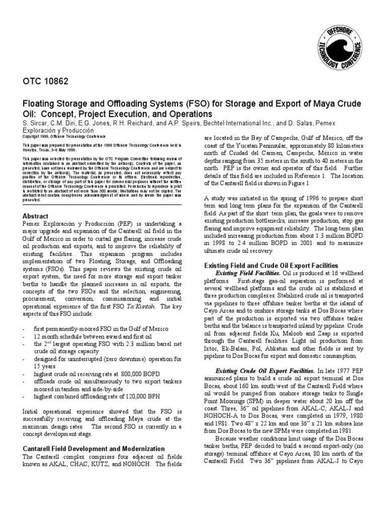 OTC 99 FSO Ta'kuntah Documento #10862 | PDF | Oil Tanker