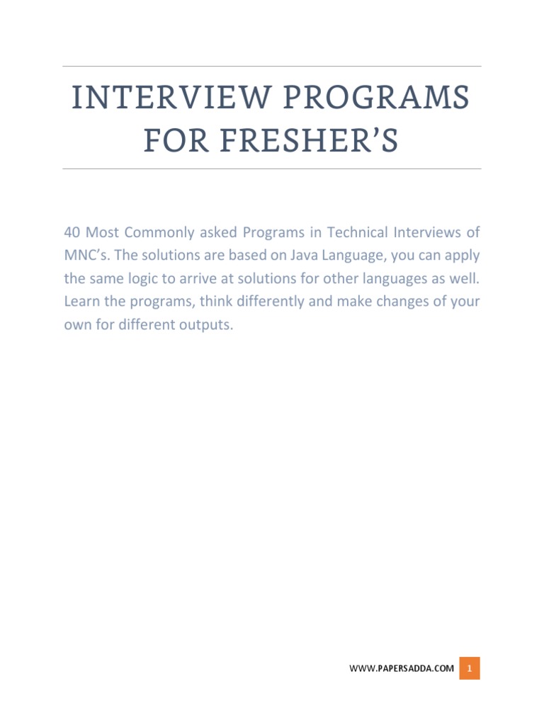40 Most Commonly Asked Computer Programs In Technical Interviews Pdf String Computer