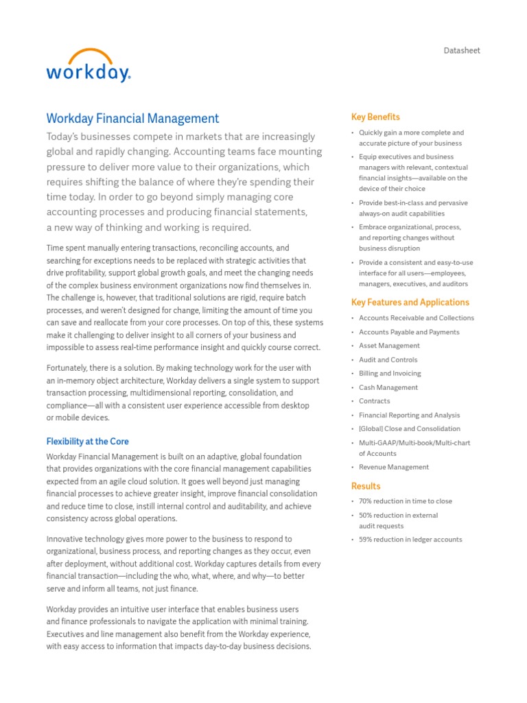 Datasheet Workday Financial Management | PDF | Accounting | Audit