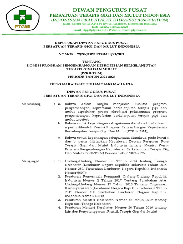 Keputusan PTGMI: P2KB-TGM 2021-2025 | PDF
