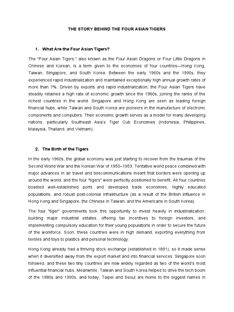 The Story Behind The Four Asian Tigers | PDF | Four Asian Tigers ...
