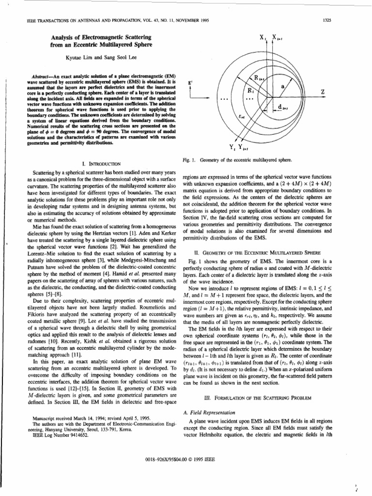 From An: Analysis of Electromagnetic Scattering Eccentric Multilayered Sphere | PDF | Sphere ...