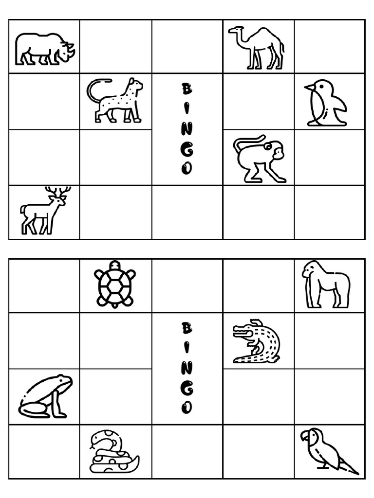 BINGO Zoo Animals | PDF