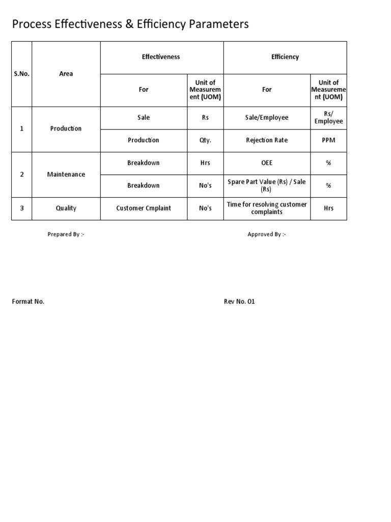 5.1.1.2 - Process Effectiveness Efficiency | PDF