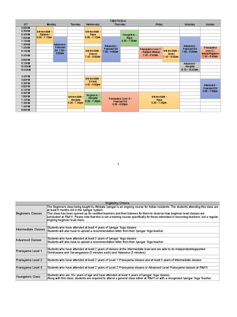 Timetable: IST Monday Tuesday Wednesday Thursday Friday Saturday Sunday ...