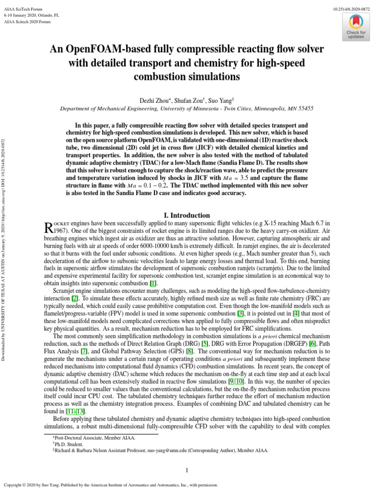 An Openfoam-Based Fully Compressible Reacting Flow Solver With Detailed Transport and Chemistry ...