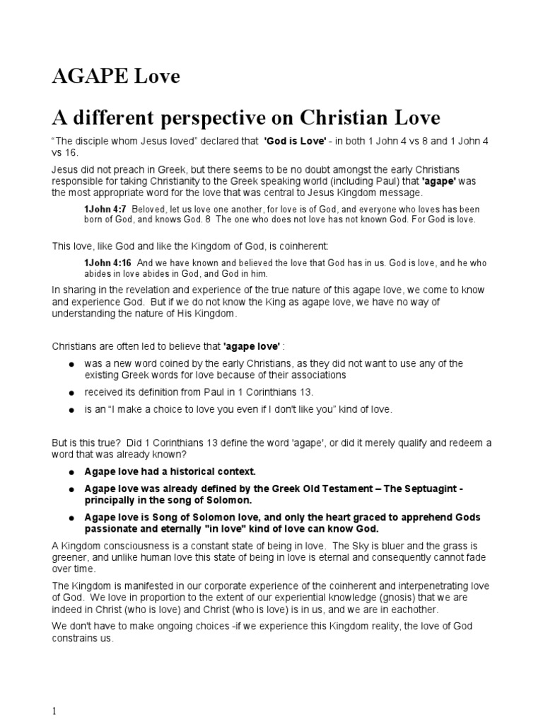 Agape Love | PDF | Septuagint | Love
