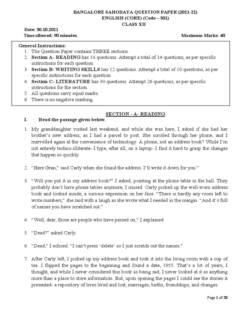 Sahodaya Set 1 - School | PDF | Educational Technology | Reading ...