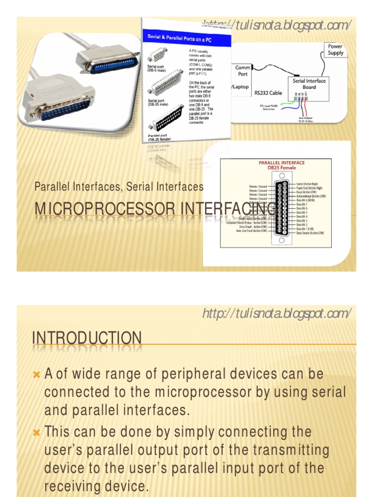 Microprocessor Interfacing - Parallel, Serial | PDF | Input/Output | Telecommunications