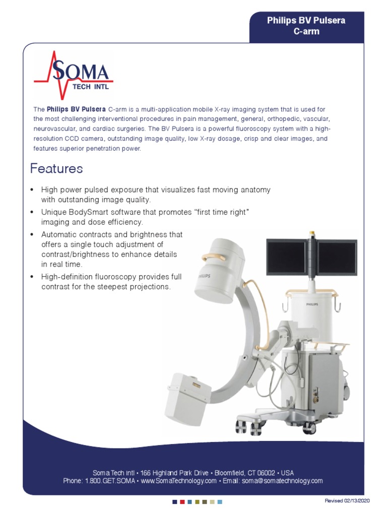 Features: Philips BV Pulsera C-Arm | PDF | Camera | Radiography