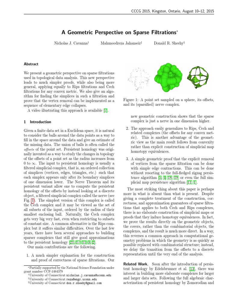 Geometric Sparse Filtrations | PDF | Geometry | Functions And Mappings