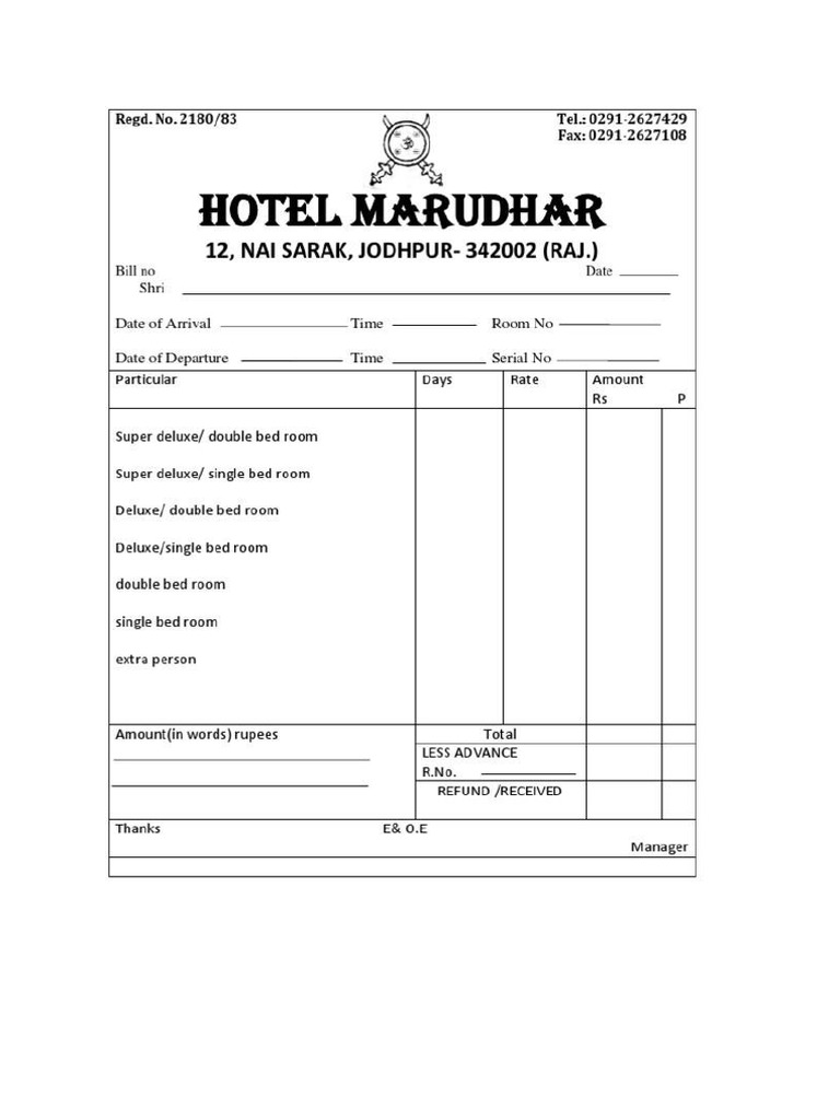 Hotel Bill | PDF