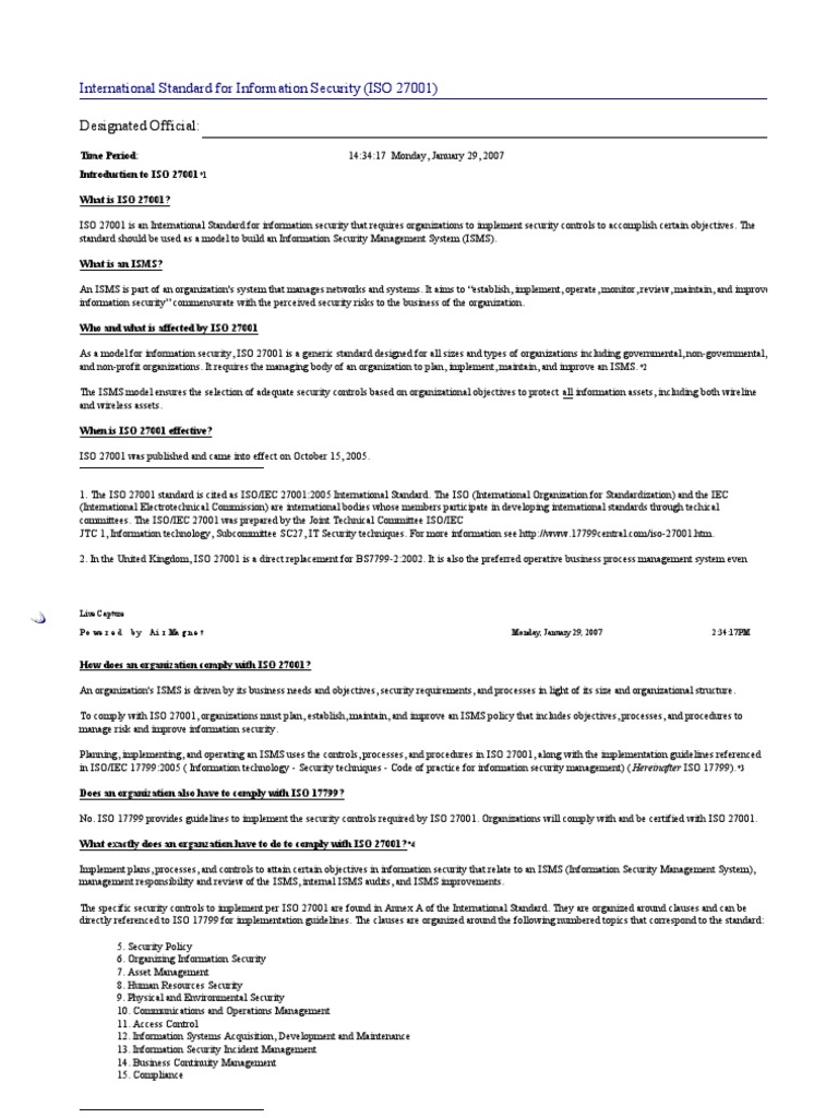 Reports ISO 27001 | PDF | Iso/Iec Jtc 1 | Information Security