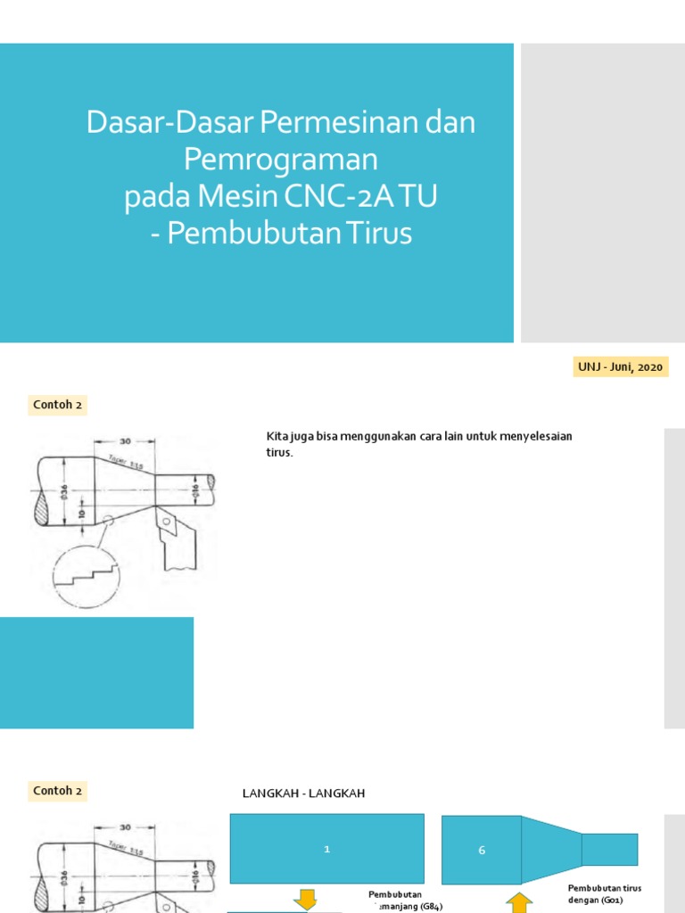 Materi - Pemrograman Mesin Bubut CNC 2A-TU - Tirus - Contoh Program ...