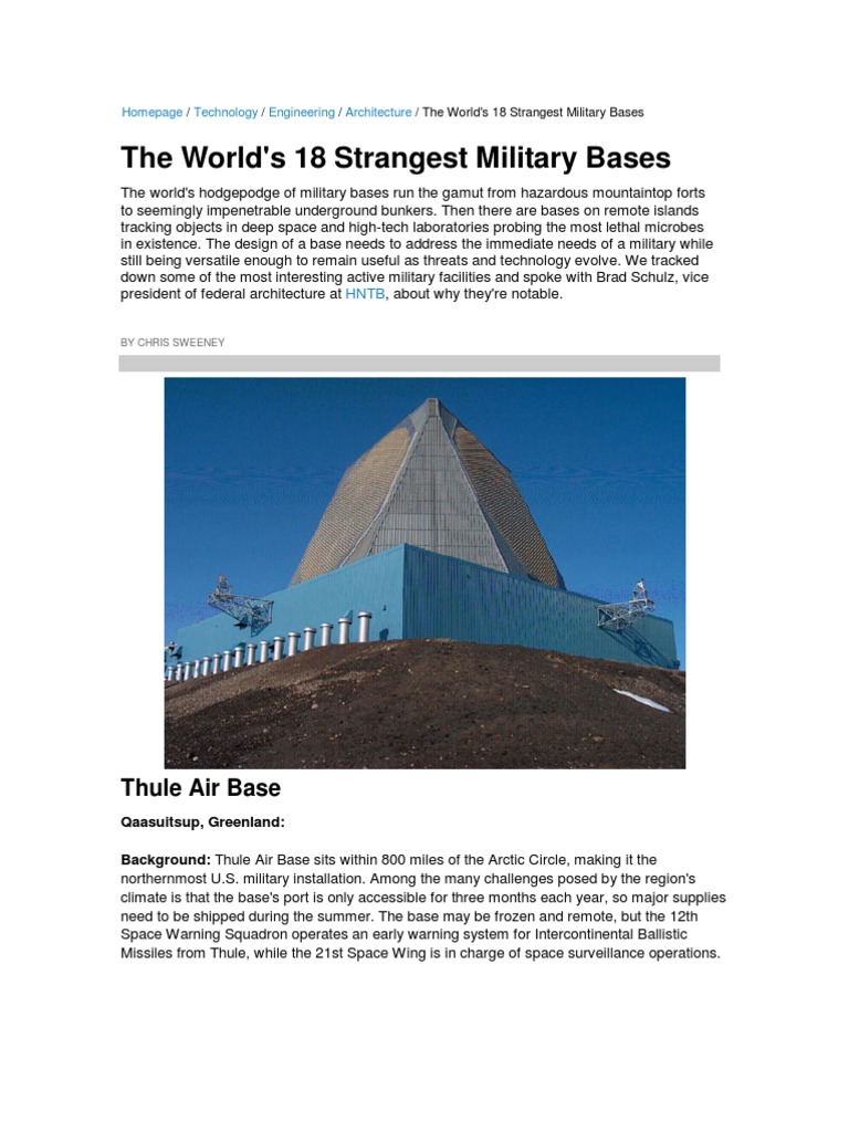 Strange Military Bases - The World's 18 Strangest Military Bases ...