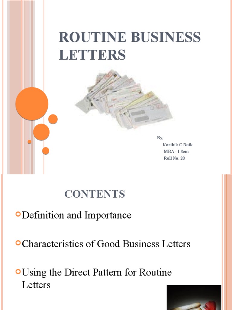 Routine Business Letters | PDF