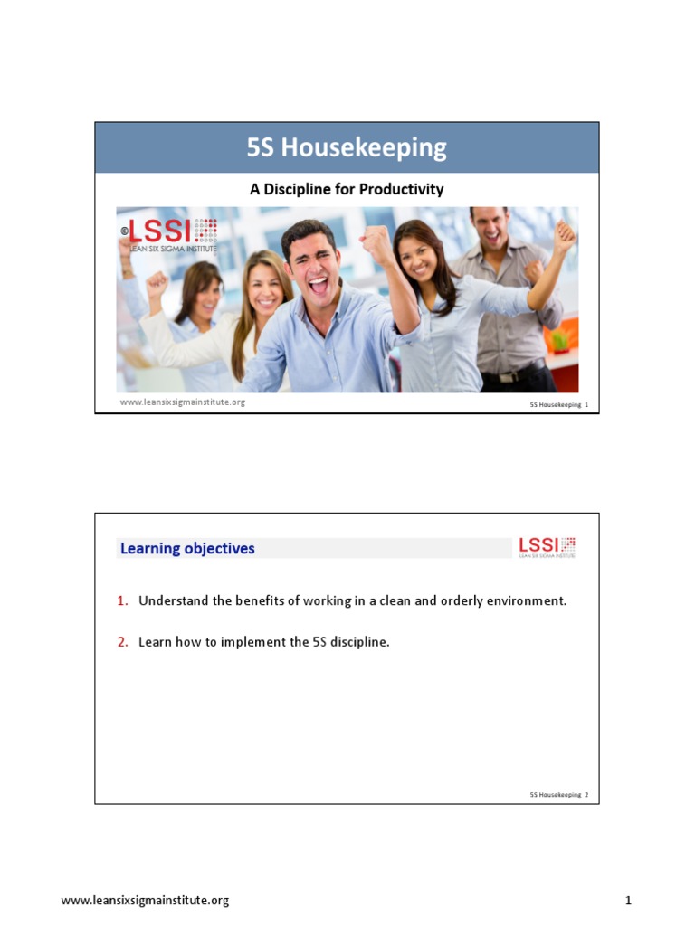 5S Housekeeping: A Discipline For Productivity | PDF