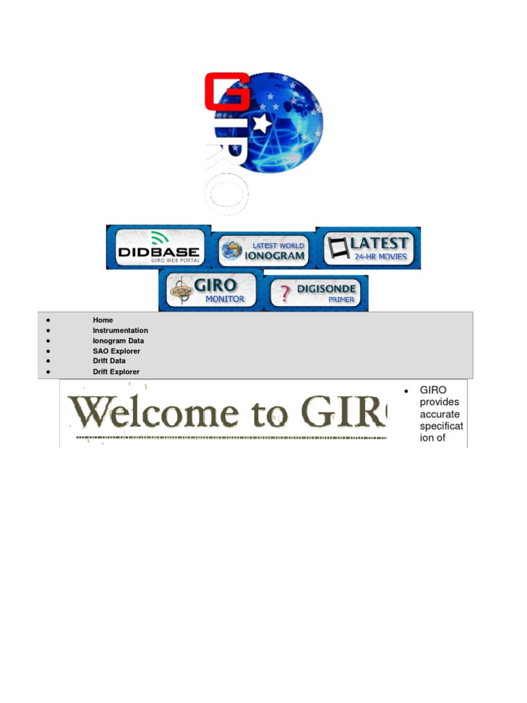 GIRO Ionosonde Data Access Guide | PDF | Ionosphere | Doppler Effect