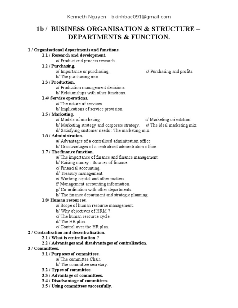 Business Organization & Structure Guide | PDF