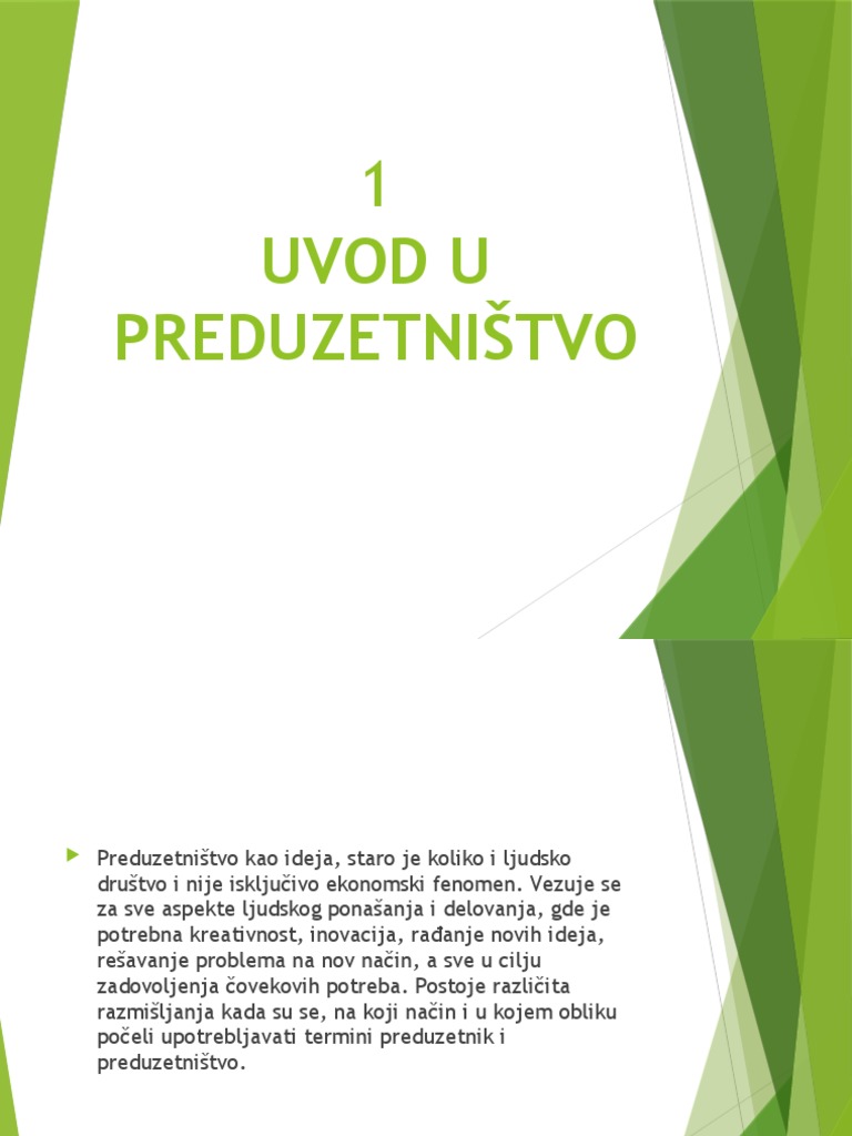 Uvod U Preduzetnistvo | PDF