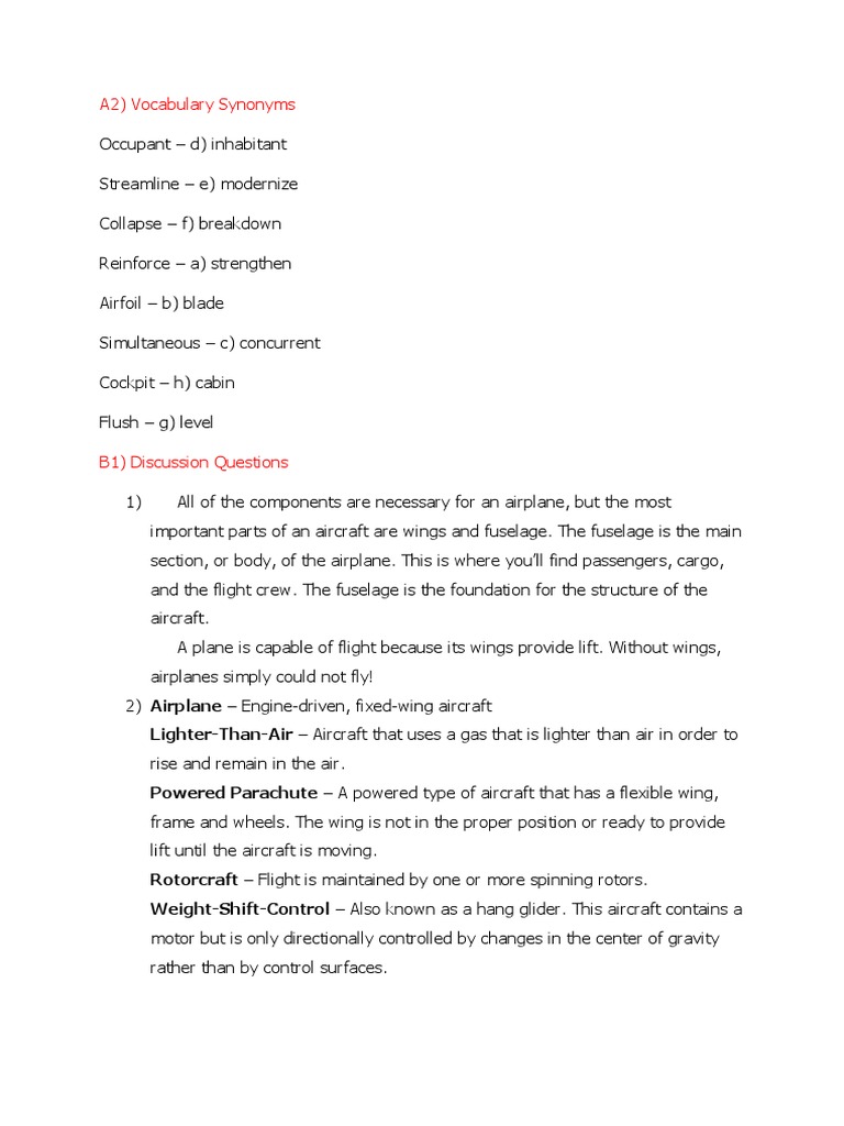 Aerospace Vocabulary and Aircraft Design | PDF | Aircraft | Airplane