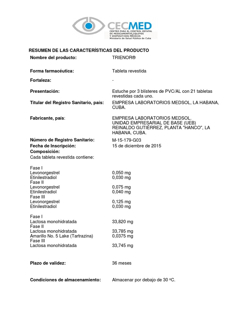 m15179g03 Trienor | PDF | Hormona | Estrógeno
