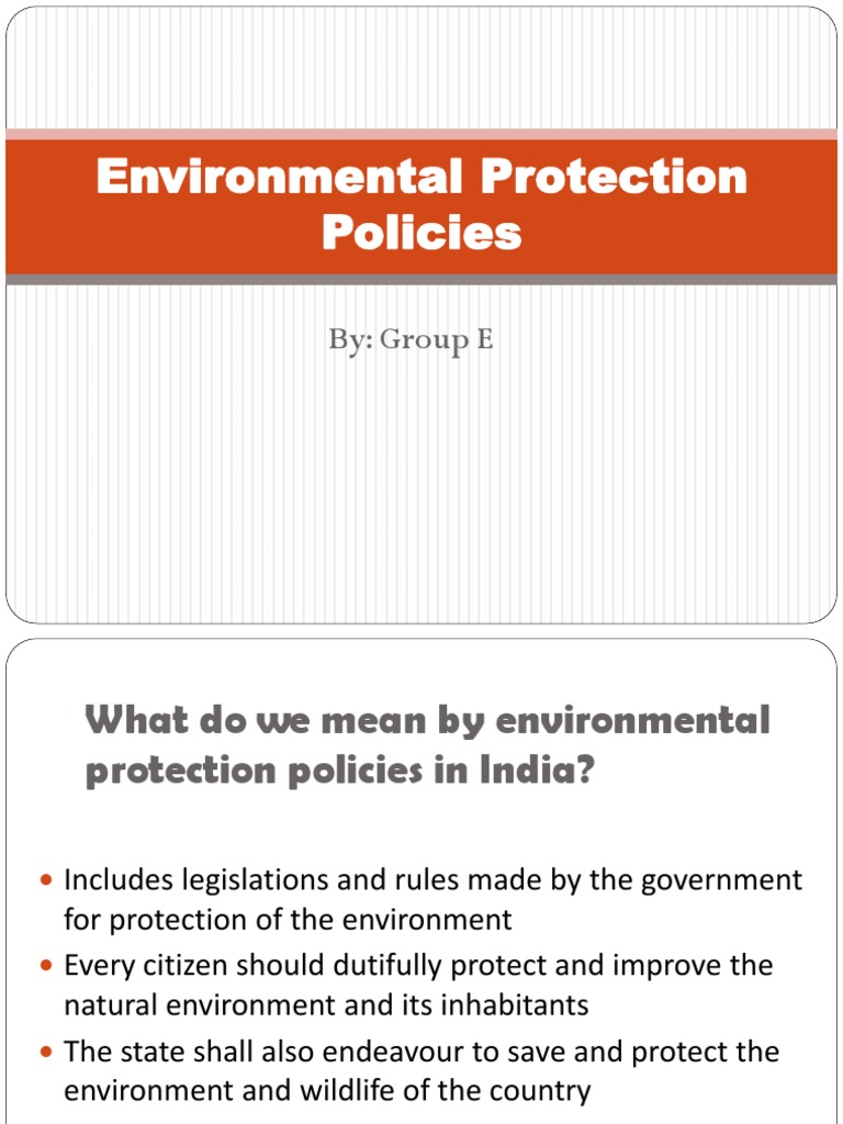 Environmental Protection Policies | PDF | Conservation Biology | Economies