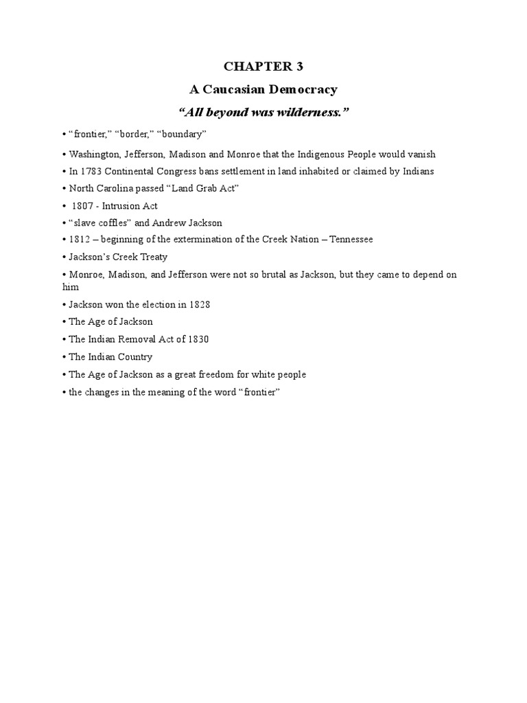 The Age of Jackson and the Forced Removal of Indigenous Peoples ...