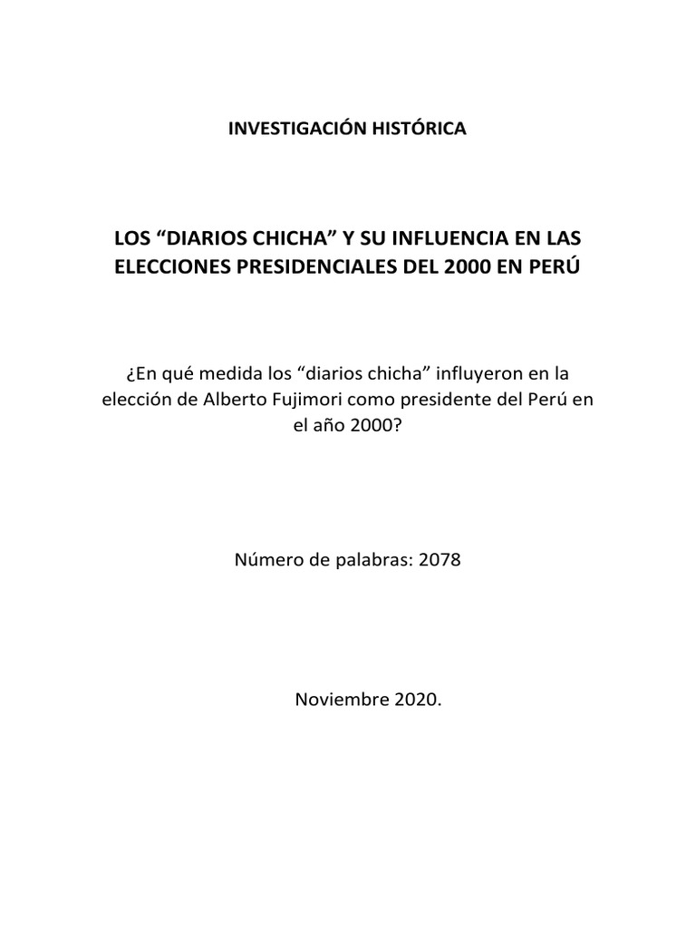 Influencia de los diarios chicha | PDF | Perú