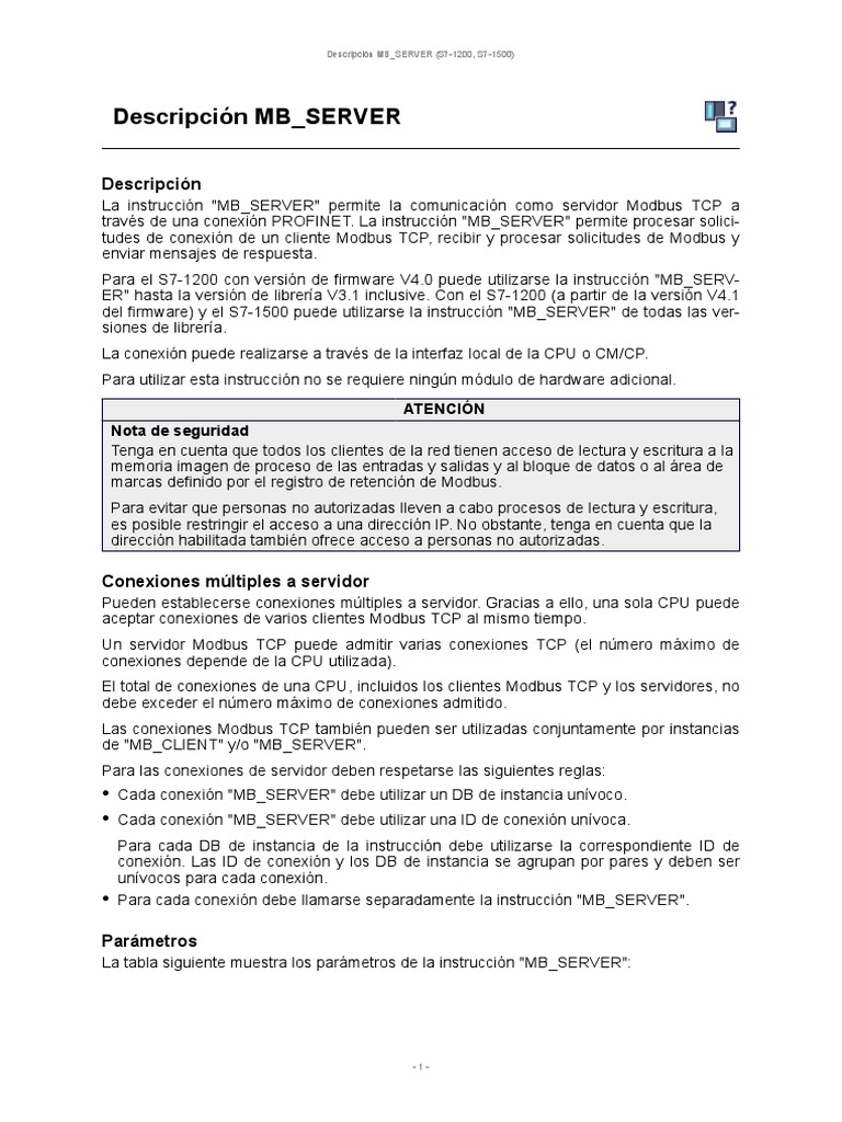 MB Server | PDF | Protocolo de Control de Transmisión | Unidad Central ...