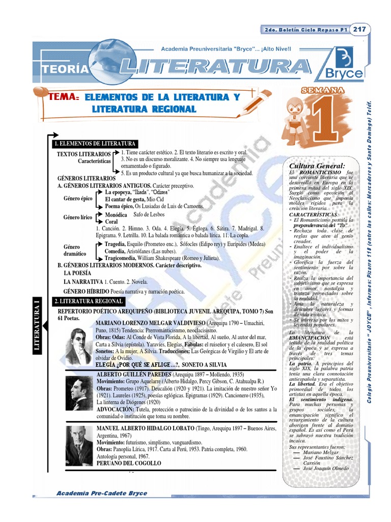 Literatura Guía Repaso 2-P1 Anual 2022 | PDF