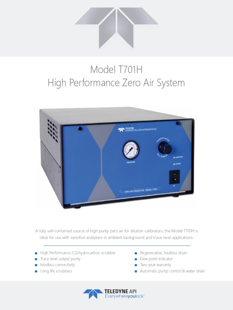 Model T701H High Performance Zero Air System | PDF | Gases | Applied ...