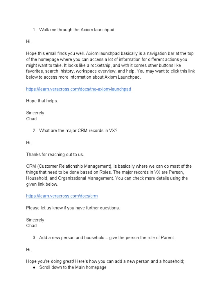 Axiom Launchpad and CRM Guide | PDF | Customer Relationship Management ...