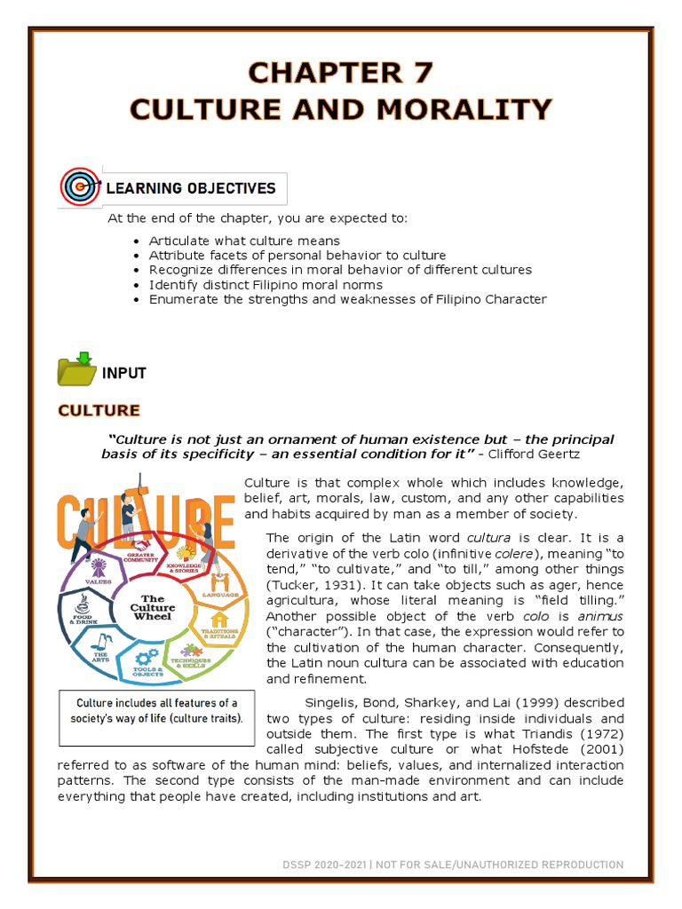 Filipino Culture and Moral Values | PDF | Value (Ethics) | Family