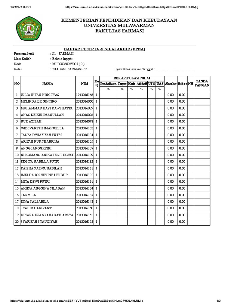 DPNA Bahasa Inggris - 2020 C | PDF