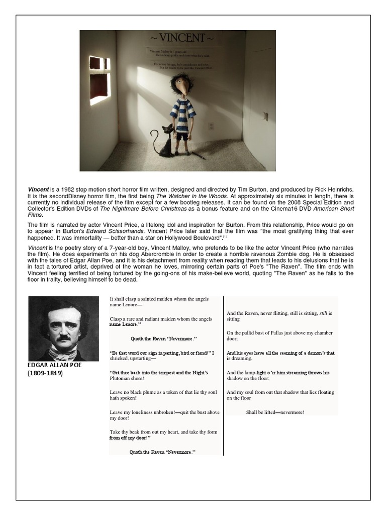 Vincent Is A 1982 Stop Motion Short Horror Film Written, Designed and ...