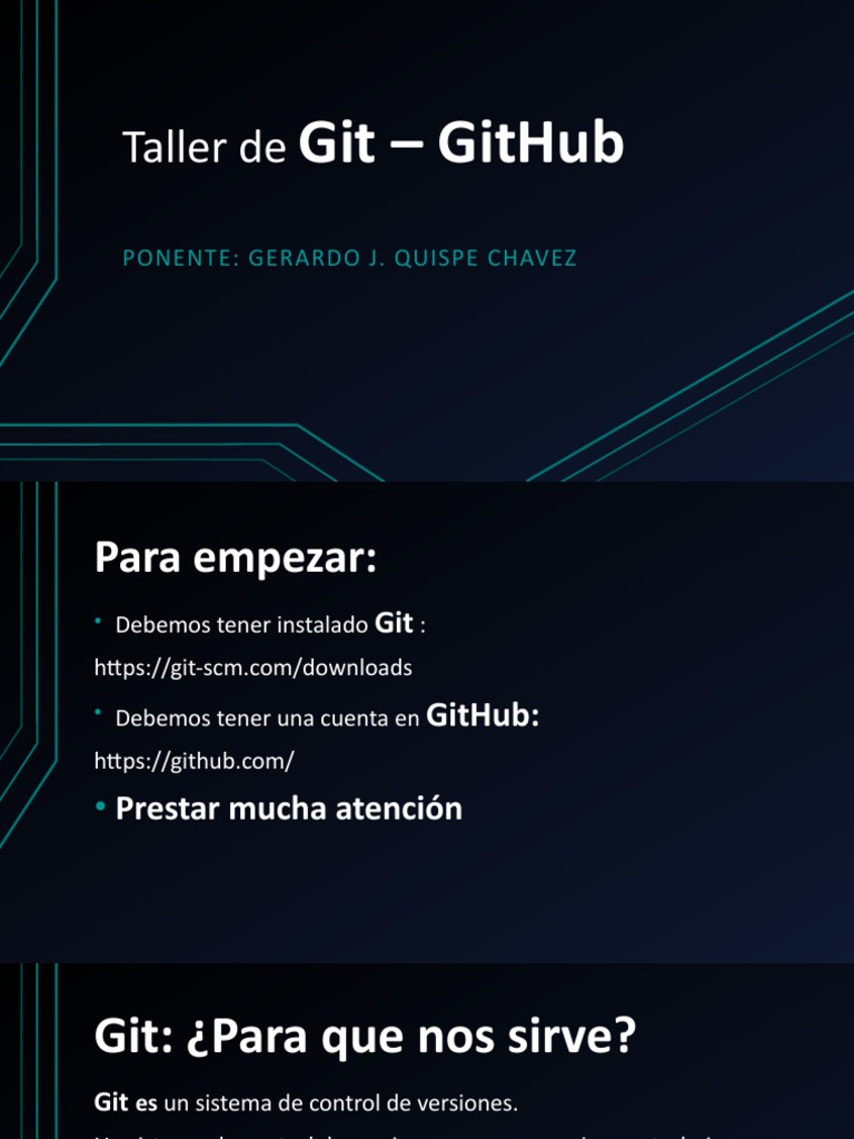 Taller Git y GitHub: Guía Completa | PDF | Informática