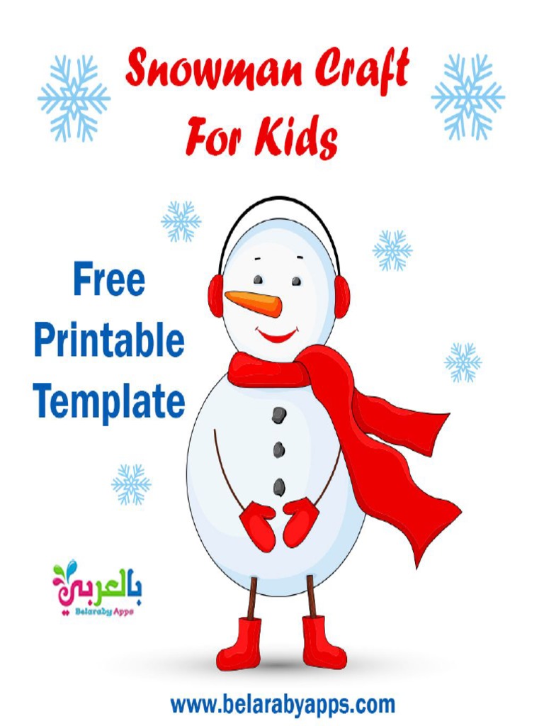 Build Snowman Paper Craft Template | PDF