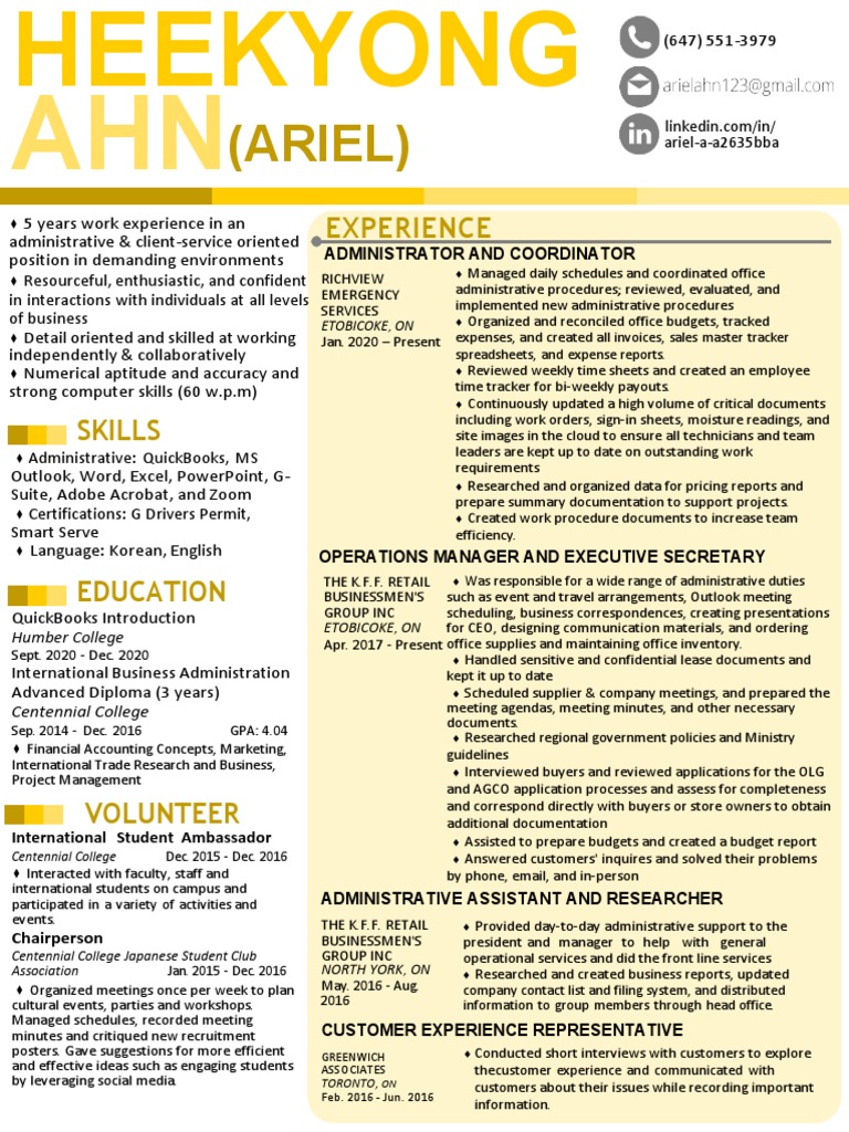 Ariel Ahn Resume | PDF | Computing | Business